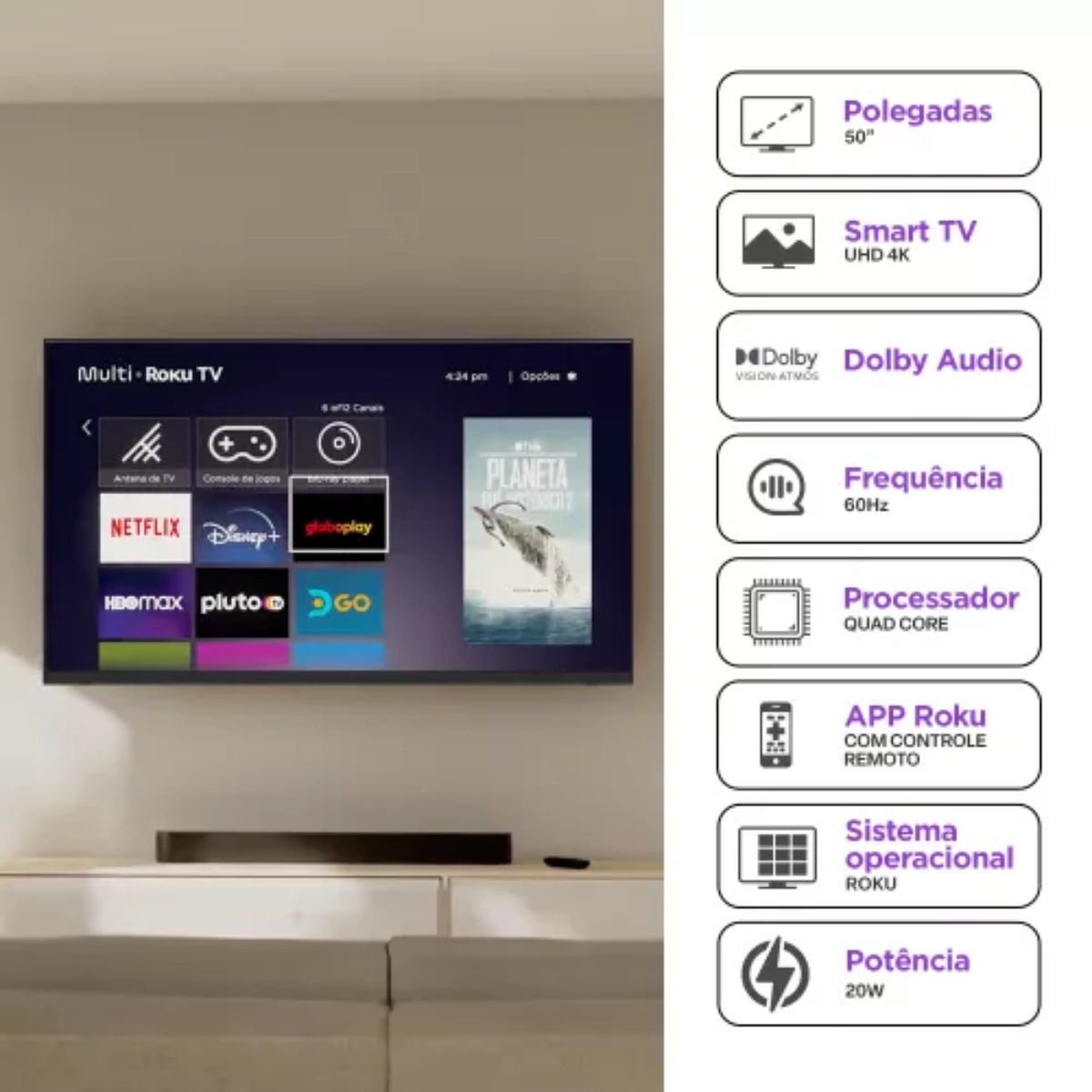 Tv Multi Smart 50 4K Tl059M Roku Pto 222975_