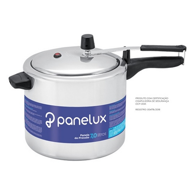 Panela De Pressão 7L Polida Panelux - Panela De Pressão 7L Polida ...