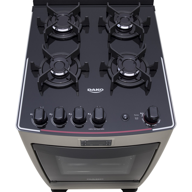 FOGÃO DAKO 4B SUPREME TIMER GLASS TITANIUM - DAKO