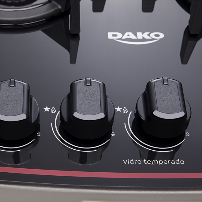 FOGÃO DAKO 4B SUPREME TIMER GLASS TITANIUM - DAKO